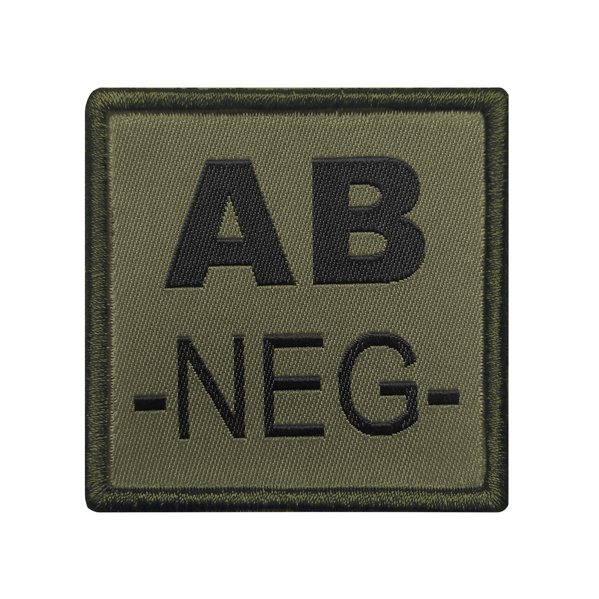 AB- blood type patch embroidered on olive fabric - A10 Equipment