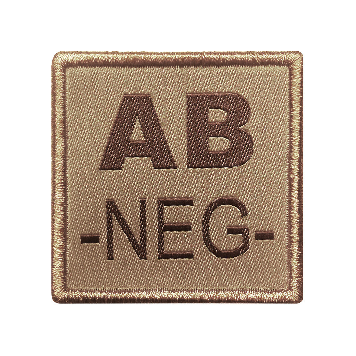 Embroidered AB- blood type patch tan fabric - A10 Equipment