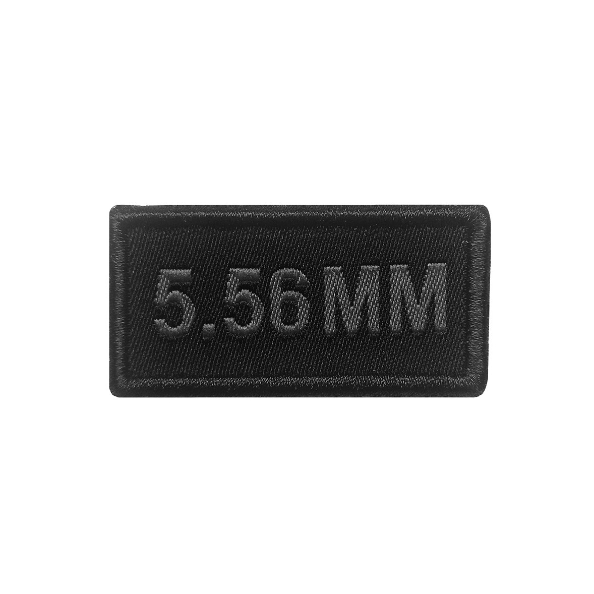 Patch calibre 5.56 mm brodé gris tissu noir - A10 Equipment