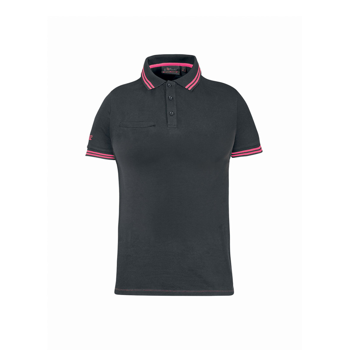 Women's short-sleeved polo WAY grey fuchsia - U Power