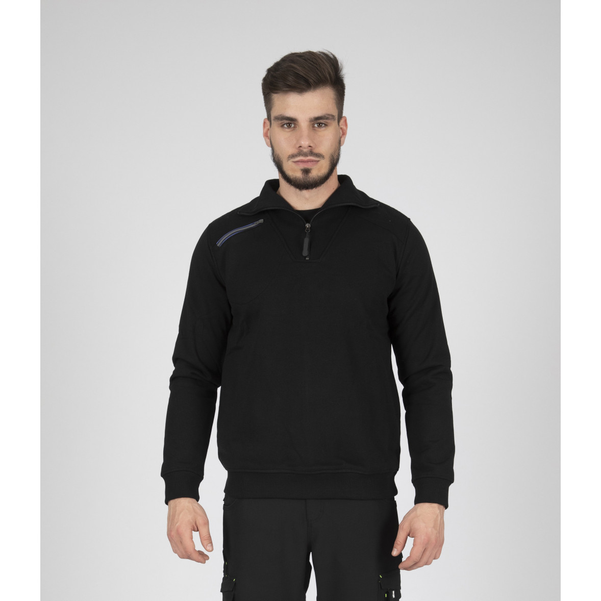 Knitted sweatshirt style pullover Largo Black - Nine Worths by North Ways