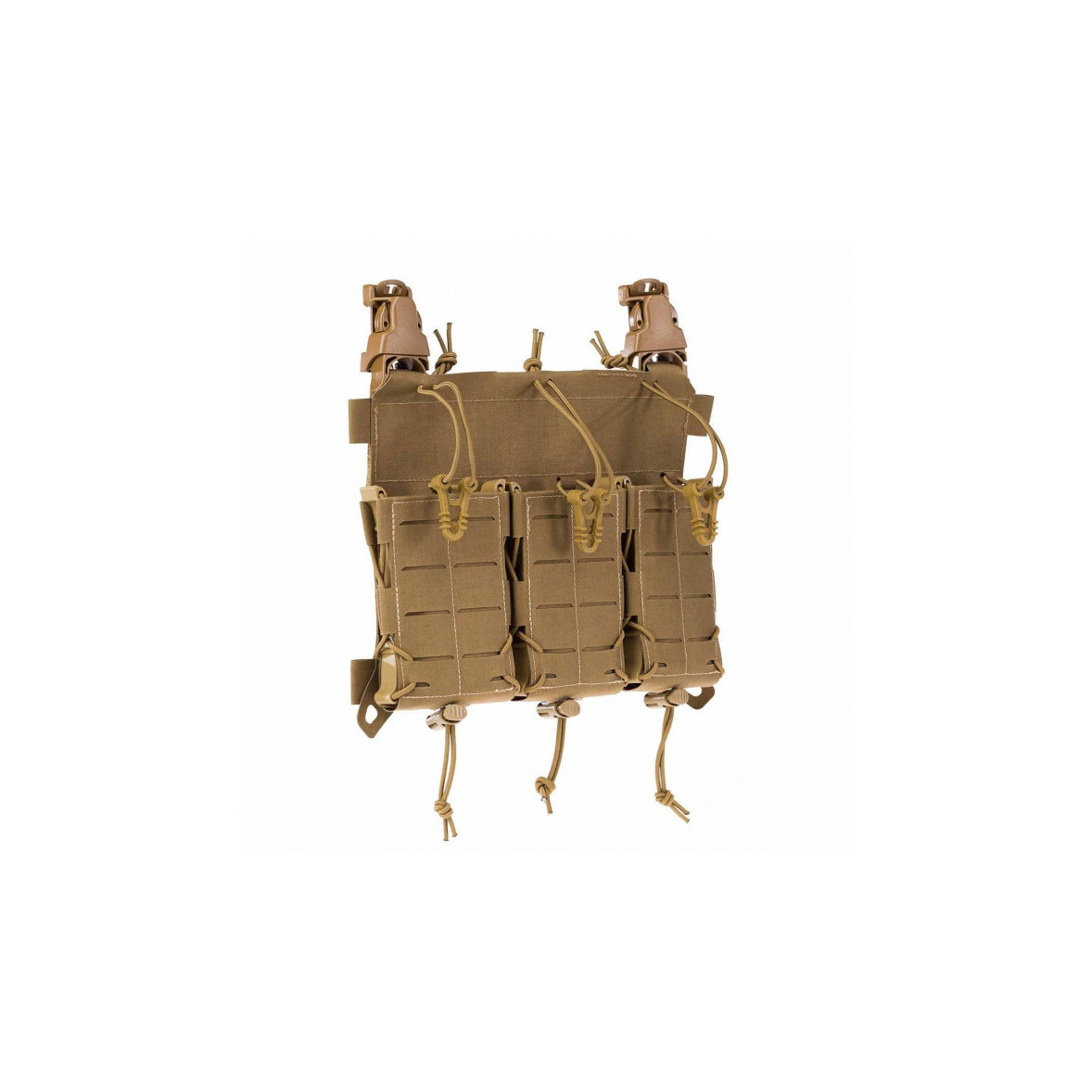 Front panel for plate carrier with triple multi-caliber magazine pouch ...