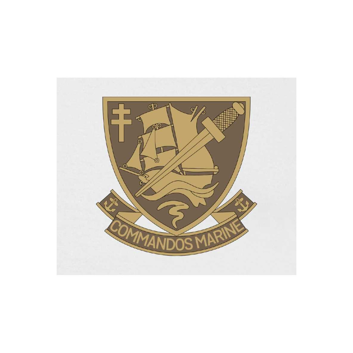 White T-shirt with Marine Commandos logo on the chest - Army Design