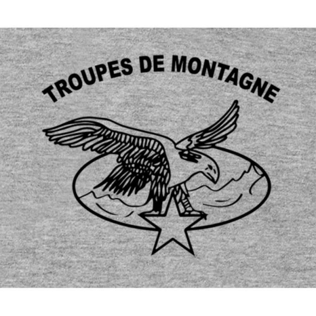 Heather Gray T-shirt with Mountain Troops logo on the chest - Army Design
