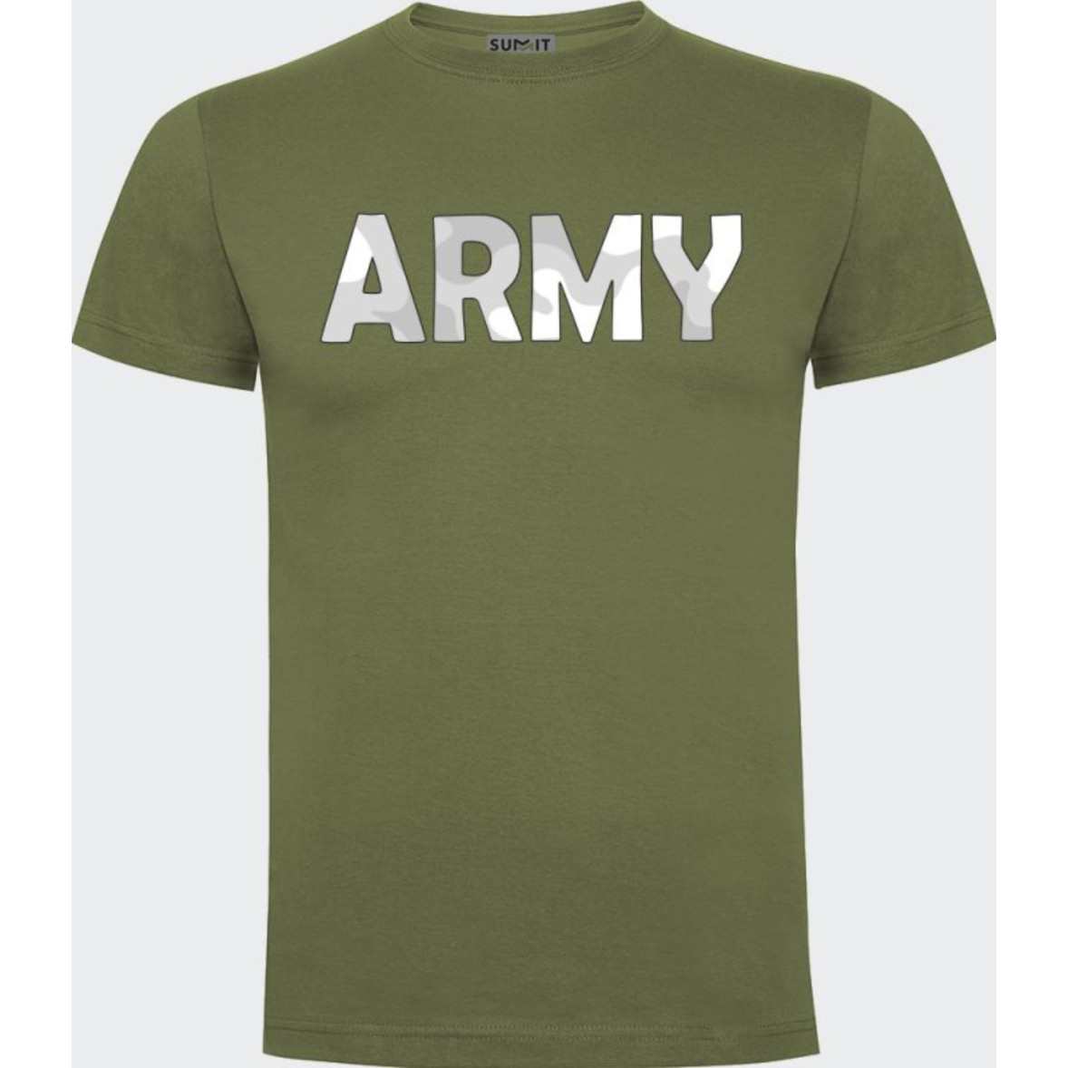 Camiseta caqui con logo Army Camo blanco - Army Design