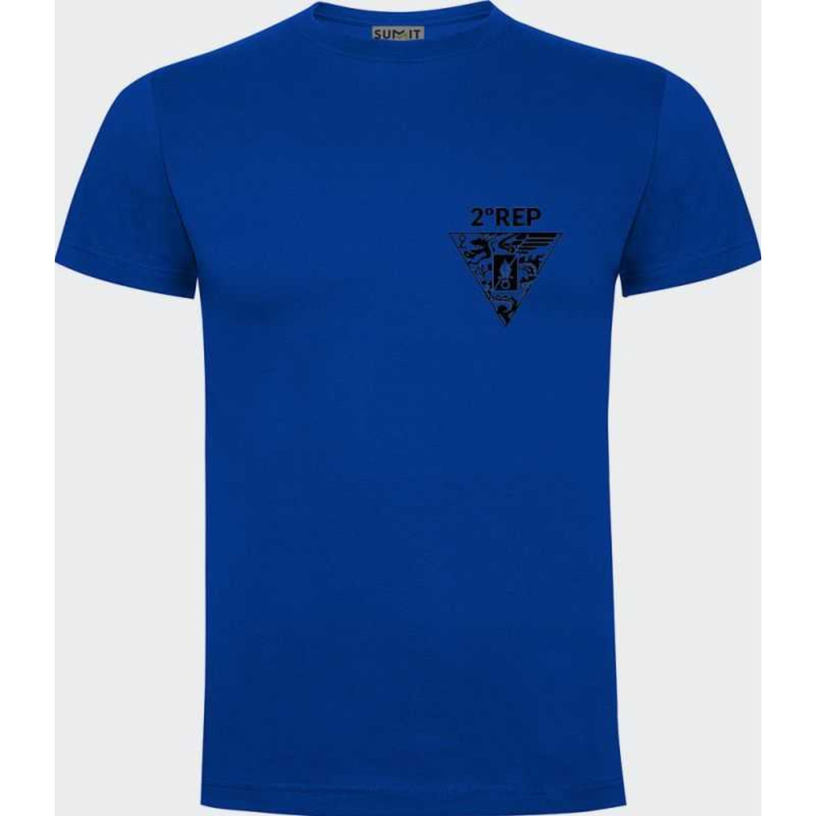 Royal blue T-shirt with 2nd REP logo on the heart side - Army Design
