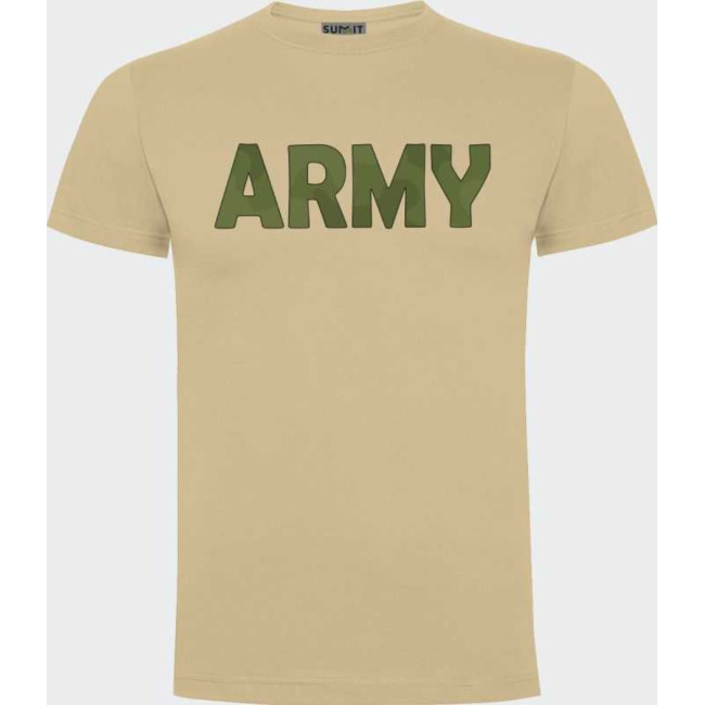 T-shirt coyote con logo Army Camo Verde - Army Design