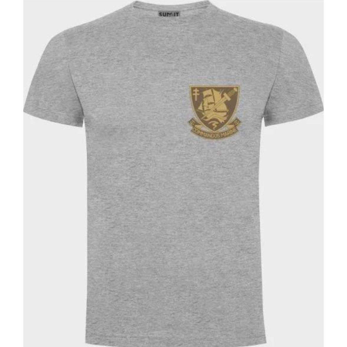 Heather gray T-shirt with Marine Commandos logo on the chest - Army Design
