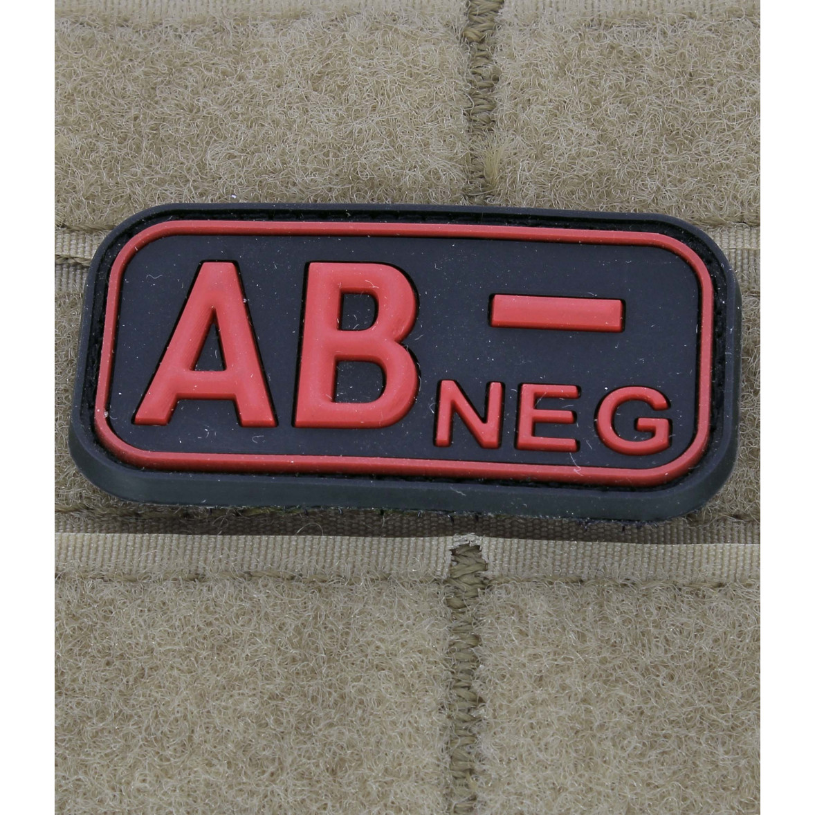 AB- blood type badge in soft rubber
