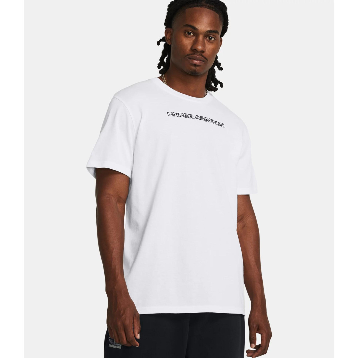 Men's UA Heavyweight Logo Overlay Embroidered T-shirt - White - Under ...