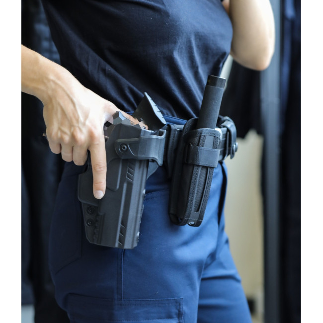 Single retention duty holster with rotating hood for GLOCK17/19 - GK