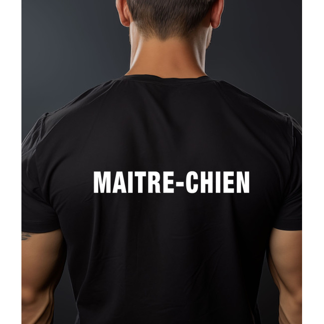 TEE SHIRT NOIR MC IMPRIME MAITRE CHIEN - Patrol Equipement