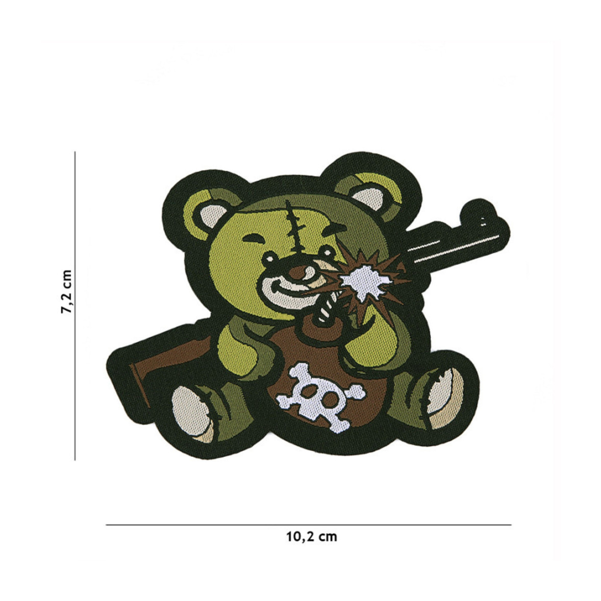 Terror Teddy Green Fabric Patch - Fostex Garments