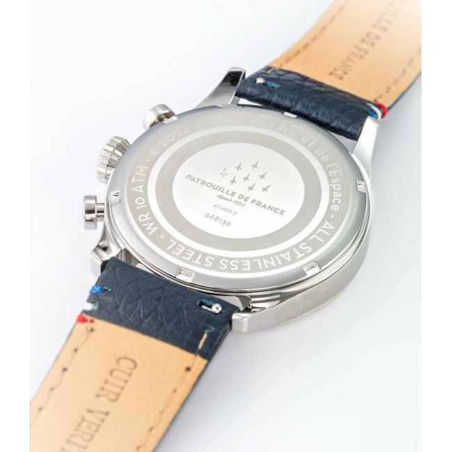 ATHOS 7 watch with blue leather strap - Patrouille de France