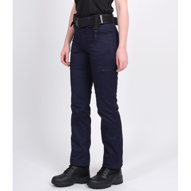 women's navy blue matte Delta intervention pants with elastane