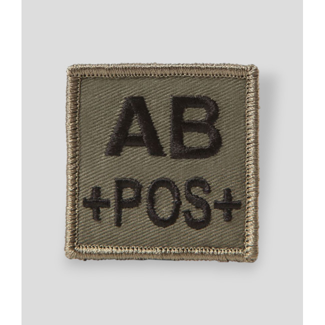 AB+ blood type patch in olive green fabric - Ares