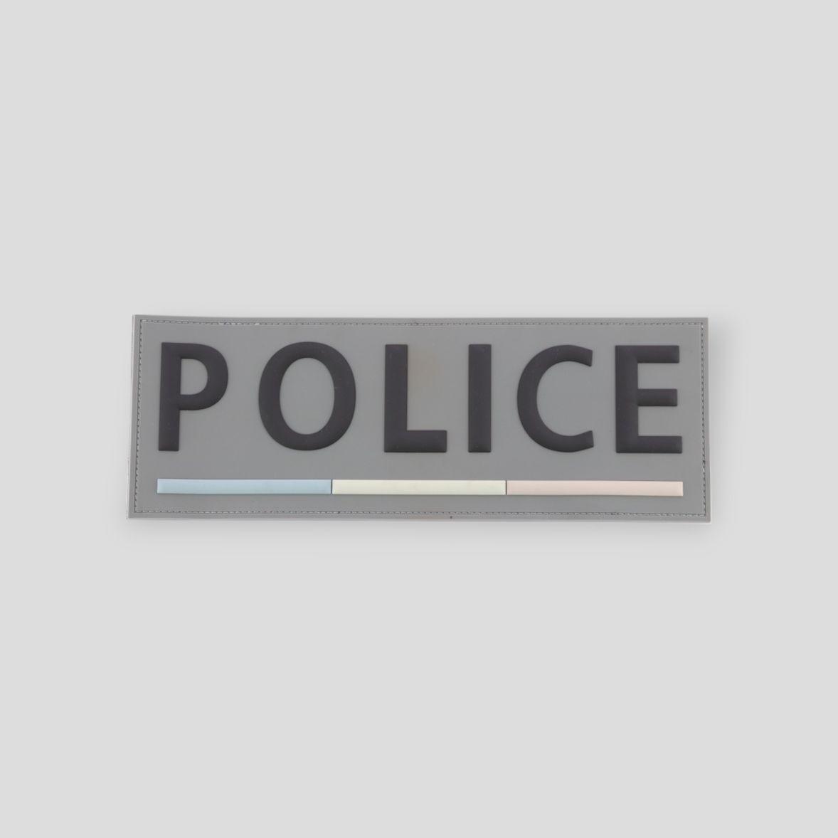 3D Flexible Police Identification Patch 10x3.5cm - Gray