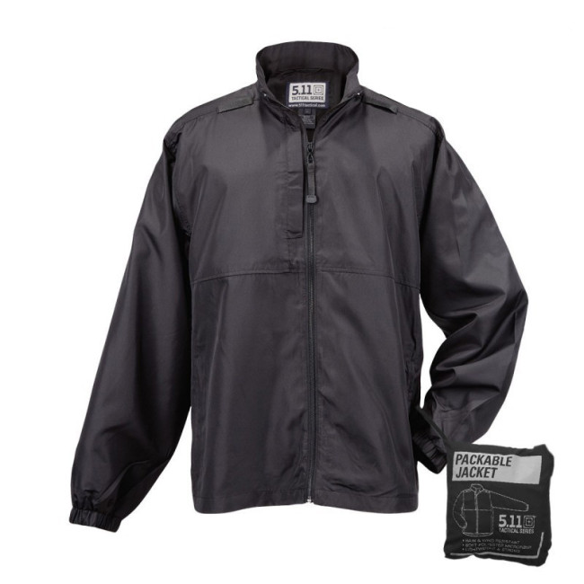 5.11 brand black compressible windbreaker jacket