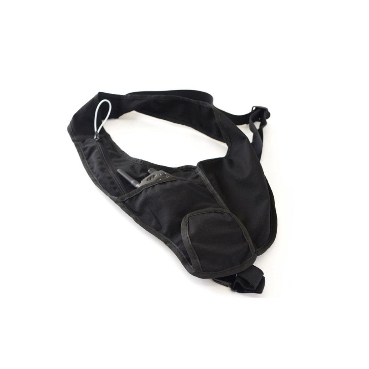 Discreet left-side patrol radio vest in black - ARKTIS