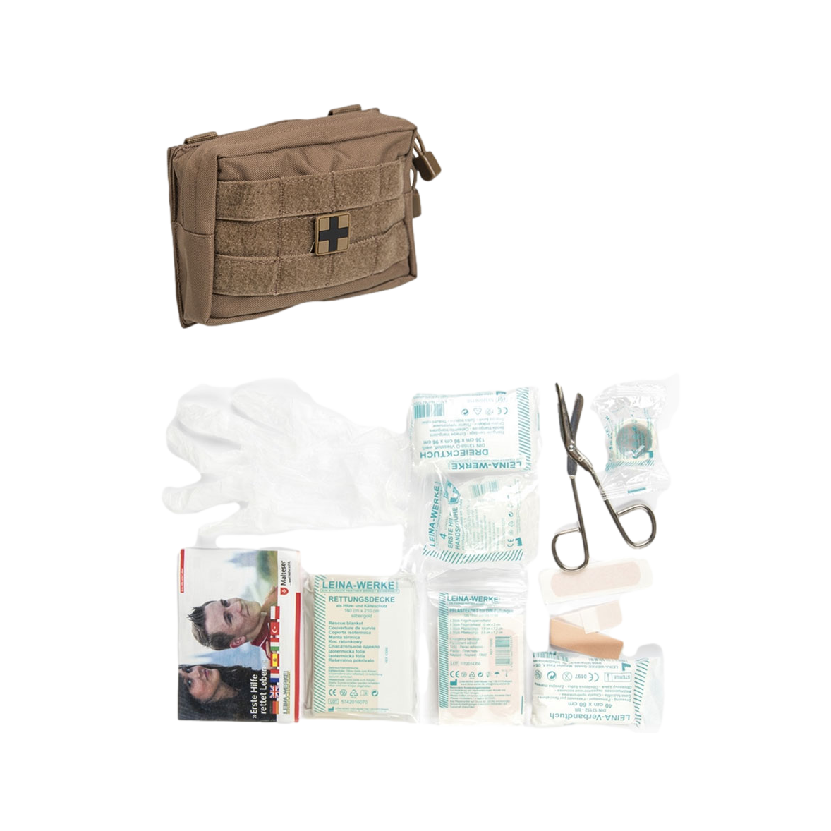 Kit di pronto soccorso Leina Pro. 25 pezzi coyote - Miltec