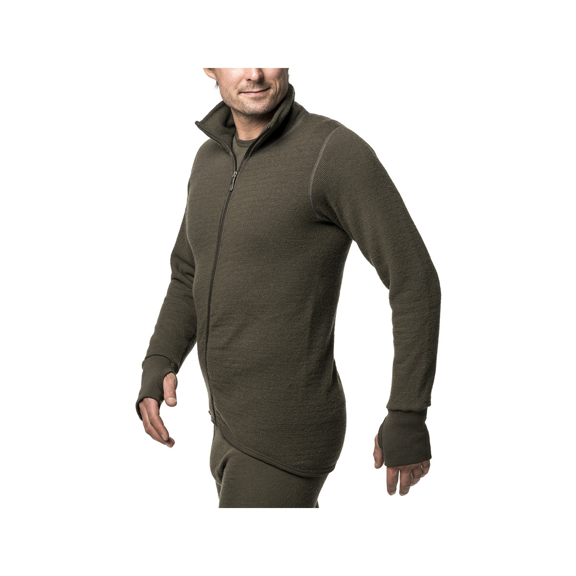 Full zip jacket 400 pine green by Woolpower