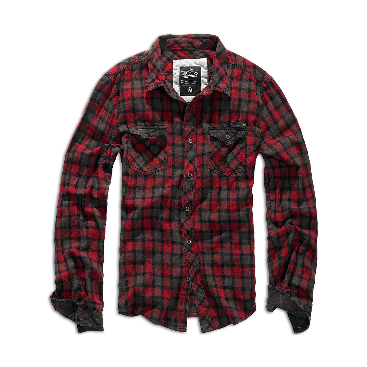 Red, Brown and Black Plaid Flannel Shirt Duncan - Brandit