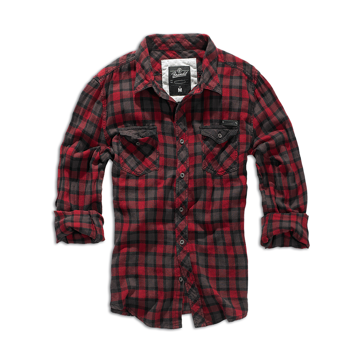 Red, Brown and Black Plaid Flannel Shirt Duncan - Brandit