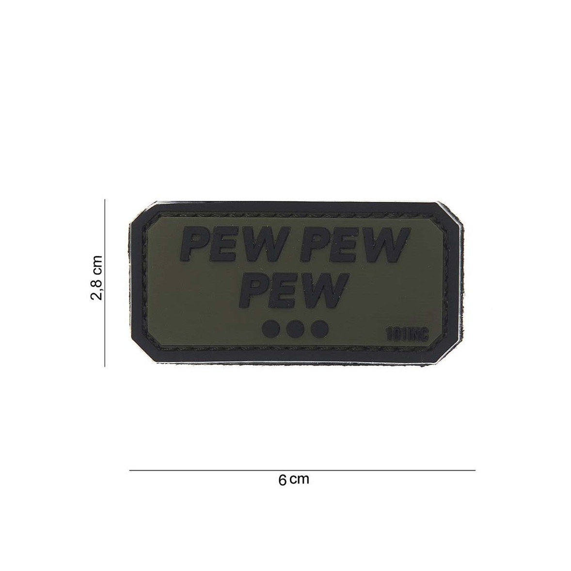 Parche 3D PVC "Pew Pew Pew" Verde - 101 Inc