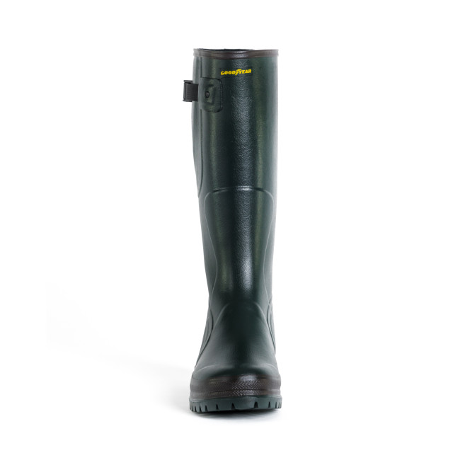 Forest Green Rubber Boots 100% Handmade with Steel Insert - GoodYear
