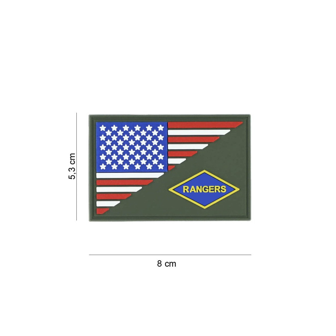 3D PVC Half-flag Rangers Patch from the brand 101 Inc
