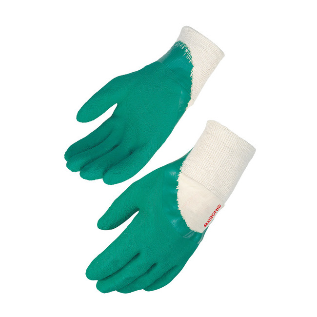 3/4 Latex-Coated Protective Gloves Green - Singer Safety