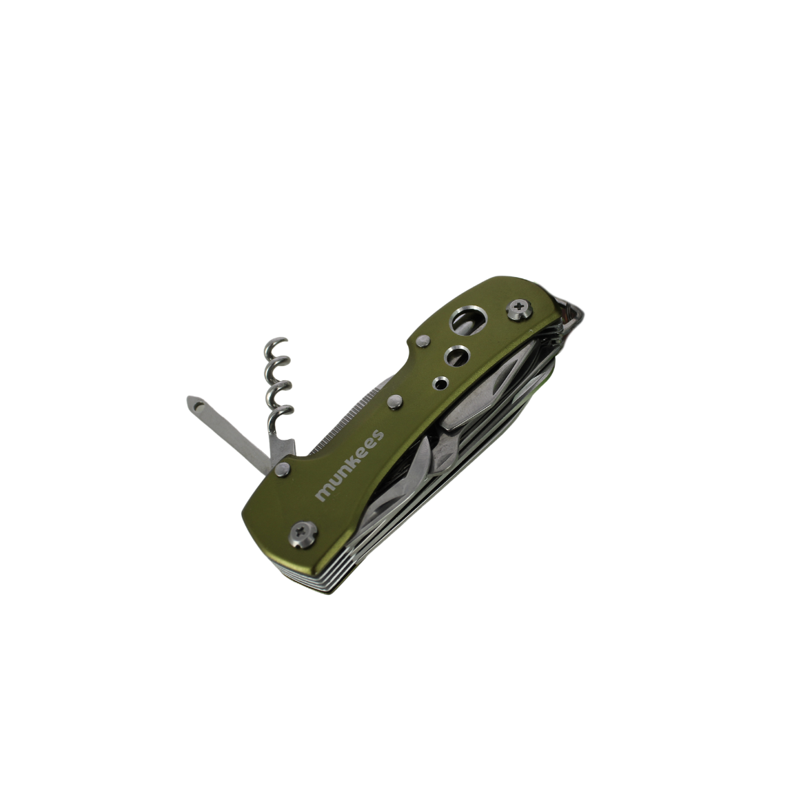 15-function LED Pocket Knife Green - Munkees