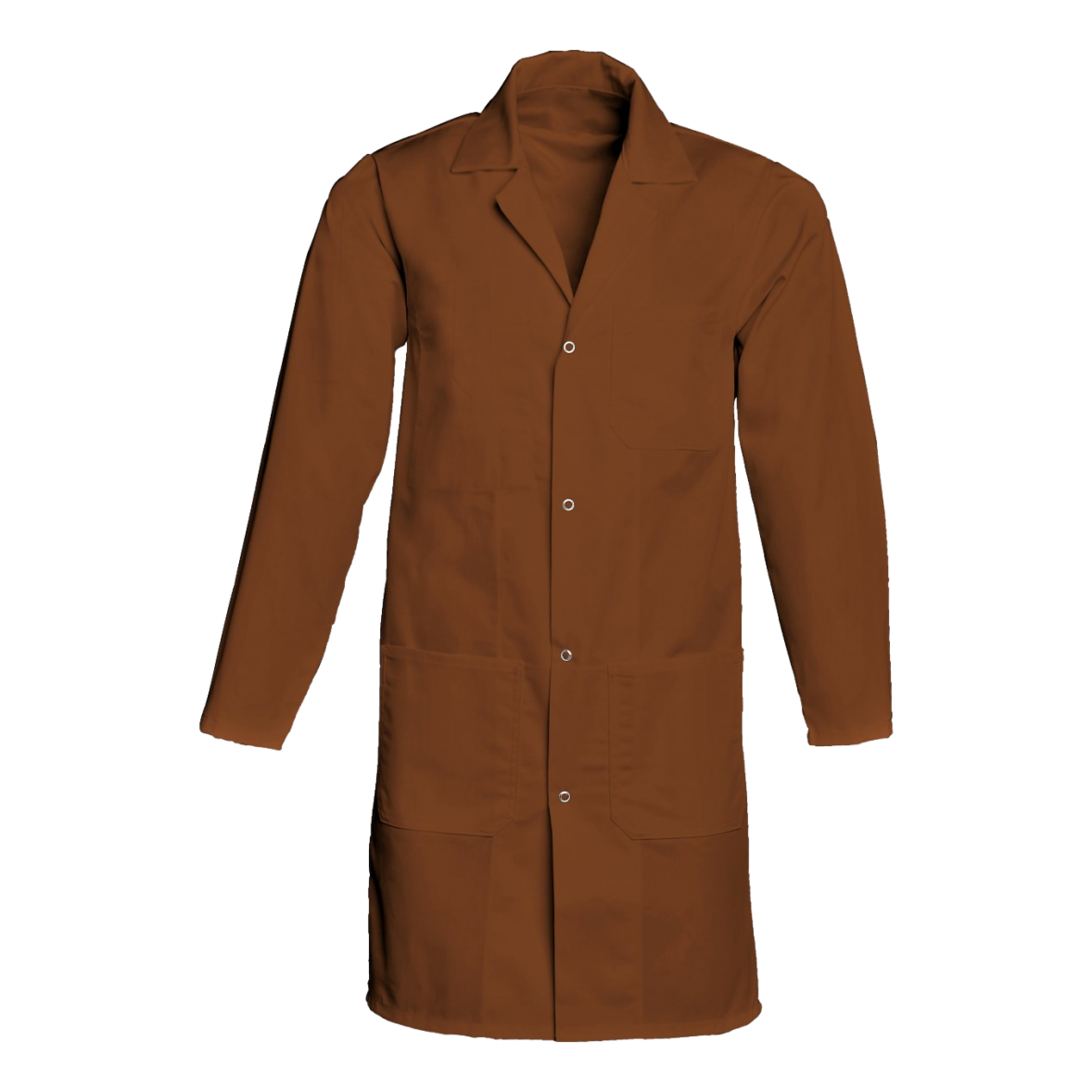 Bata de trabajo con botones a presión Xavier Marrón - SNV