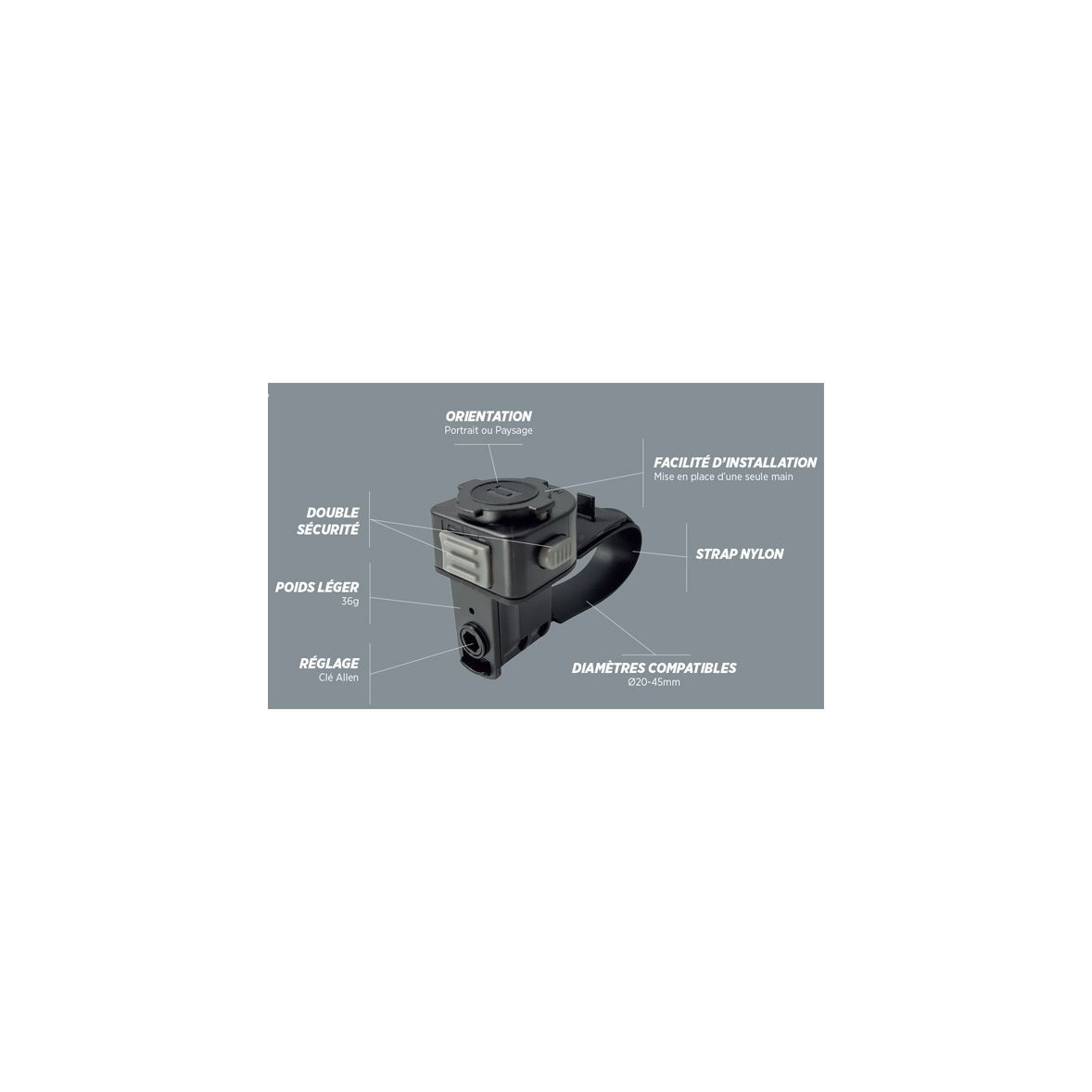 Support universel pour vélo Bike Kit - Crosscall